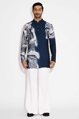 Ivory Banana Crepe Handcrafted Bell-Bottom Pant by SHASHA GABA MEN at ...