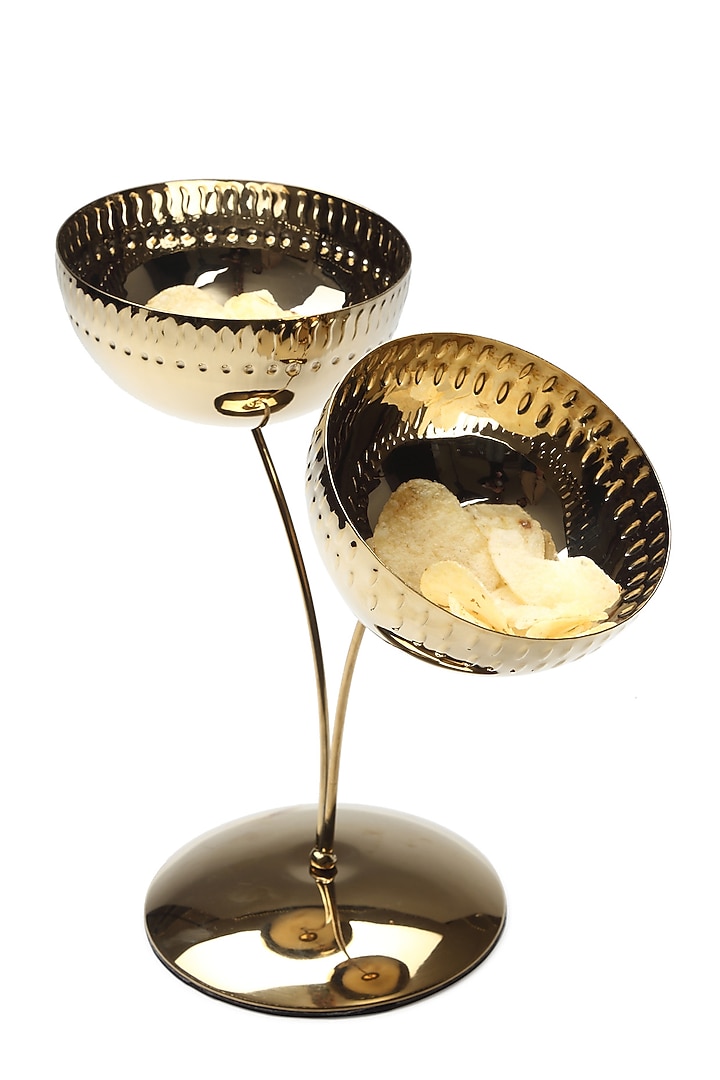 Gold Stainless Steel Handcrafted Nut Bowls by SAGE KONCPT at Pernia's ...