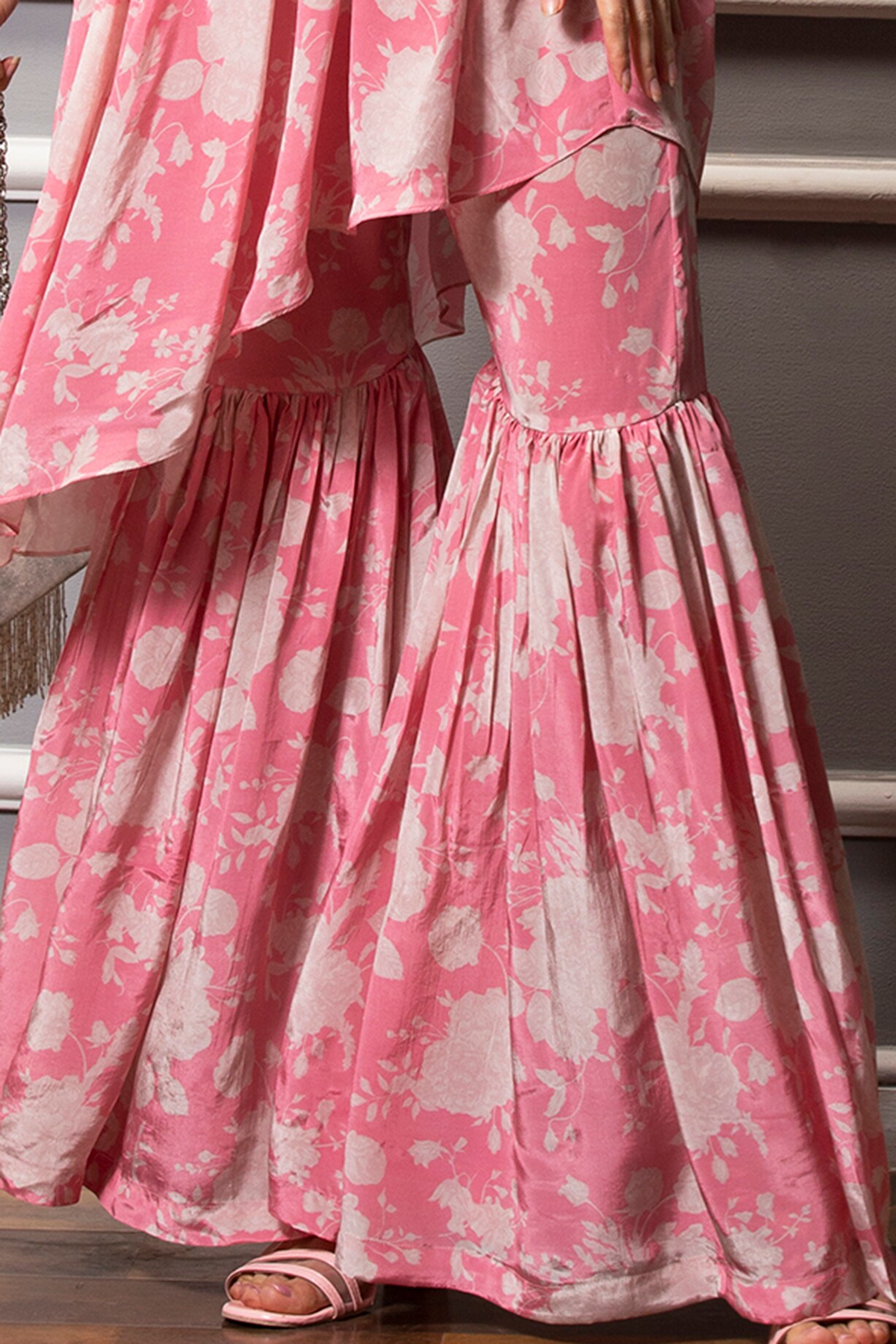 Pink Floral Printed Sharara Set by Sakshi Girri at Pernia's Pop Up Shop ...