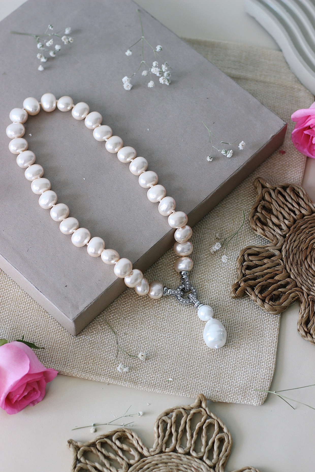 Champagne Pearl Necklace by Tsera World at Pernia's Pop Up Shop 2025