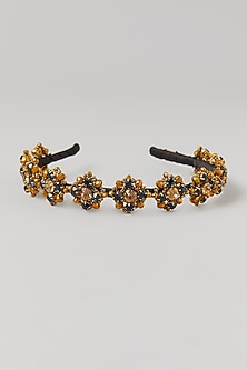 Gold Crystal Embellished Handcrafted Hairband Design by Studio ...