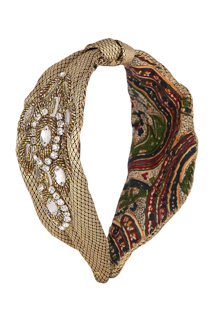 Golden Embroidered Turban Band by Studio Accessories at Pernia's Pop Up ...