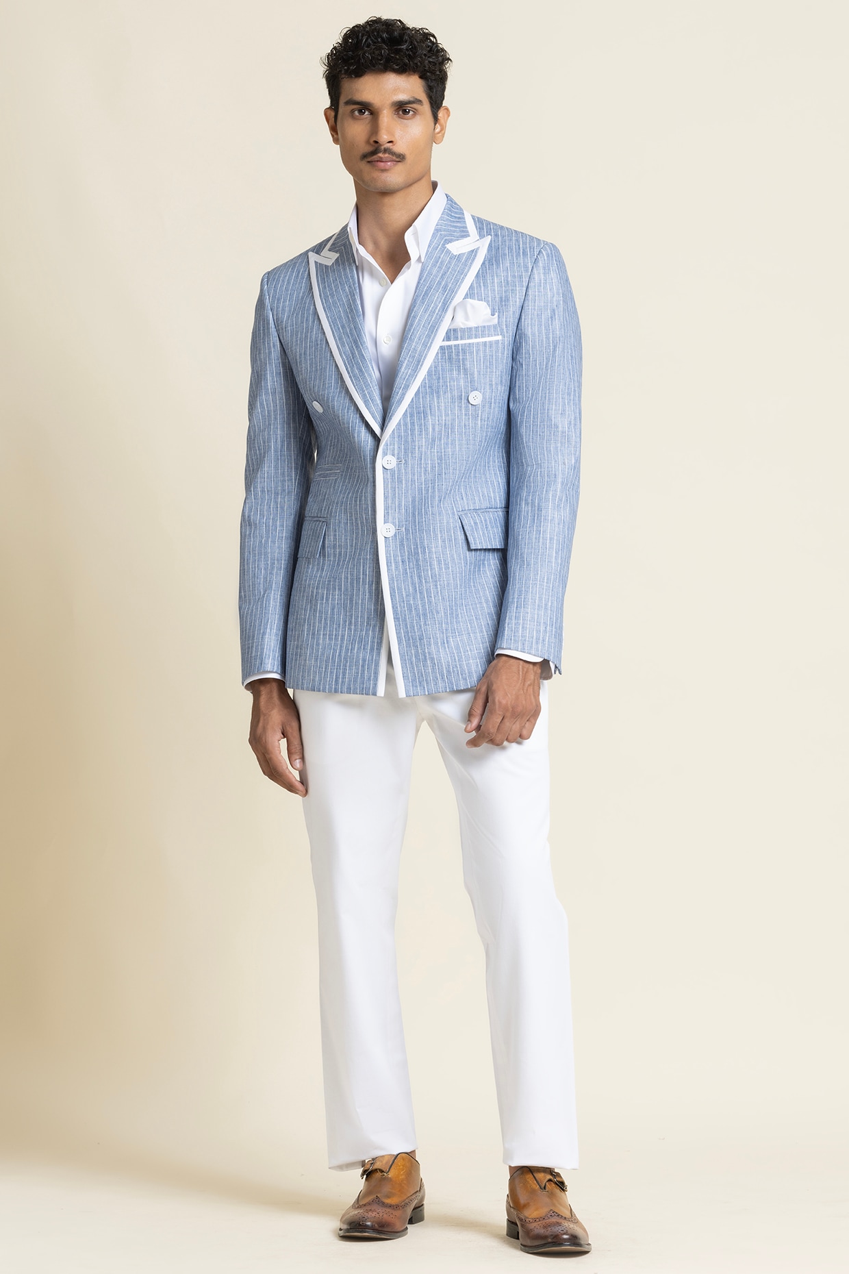 Light Blue Linen Jacket by SBJ at Pernia's Pop Up Shop 2025