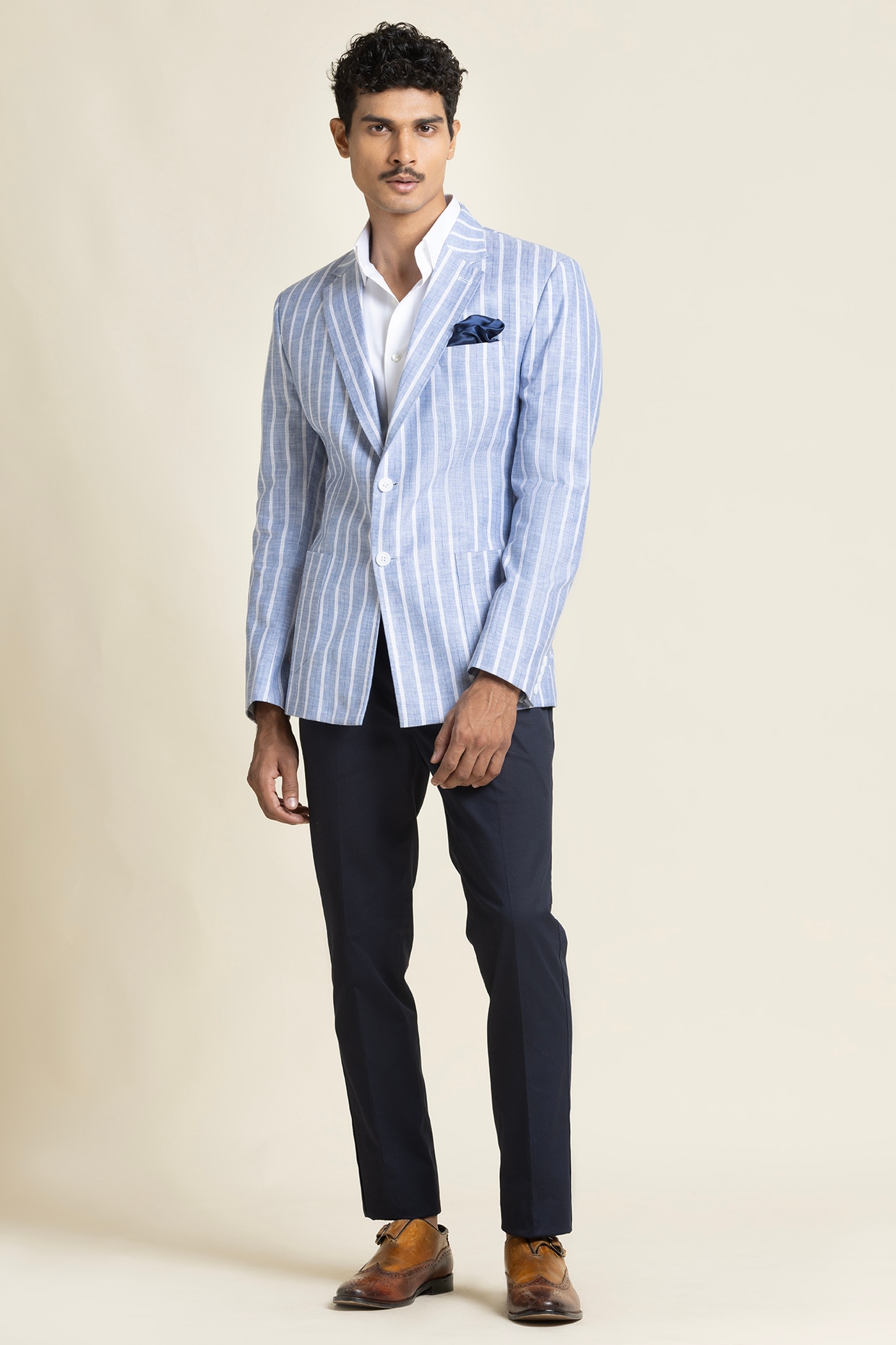 Light Blue Linen Jacket by SBJ at Pernia's Pop Up Shop 2025