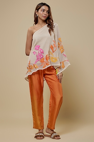 Orange Malaysian Silk Pant Set by Soup by Sougat Paul at Pernia's Pop ...