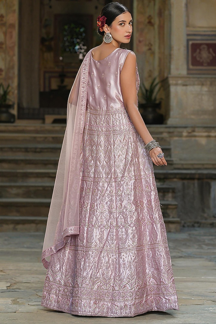Lavender Embroidered Anarkali Set by Scakhi at Pernia's Pop Up Shop 2025