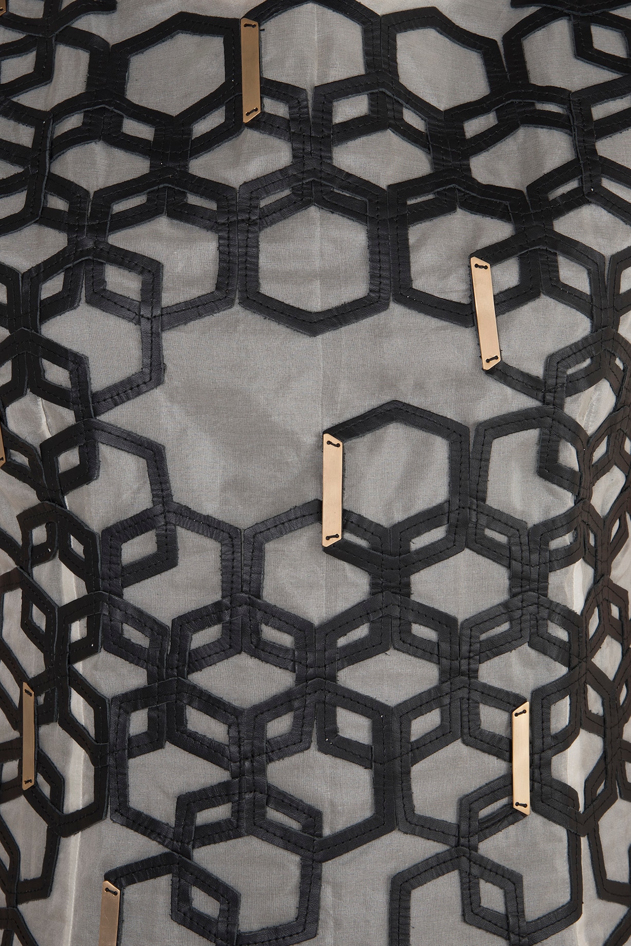 Black & White Hexagon High Neck Dress With Inner by Devina Juneja at ...