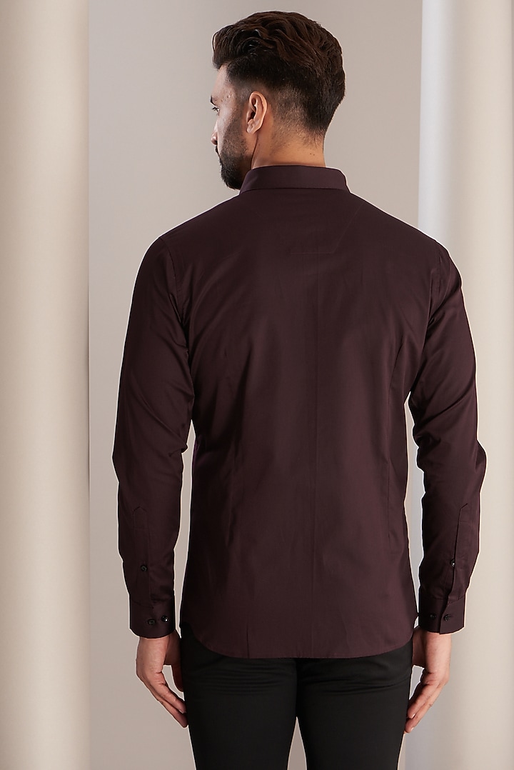 Plum Cotton Prism Shirt by SEVENDC MEN at Pernia's Pop Up Shop 2025