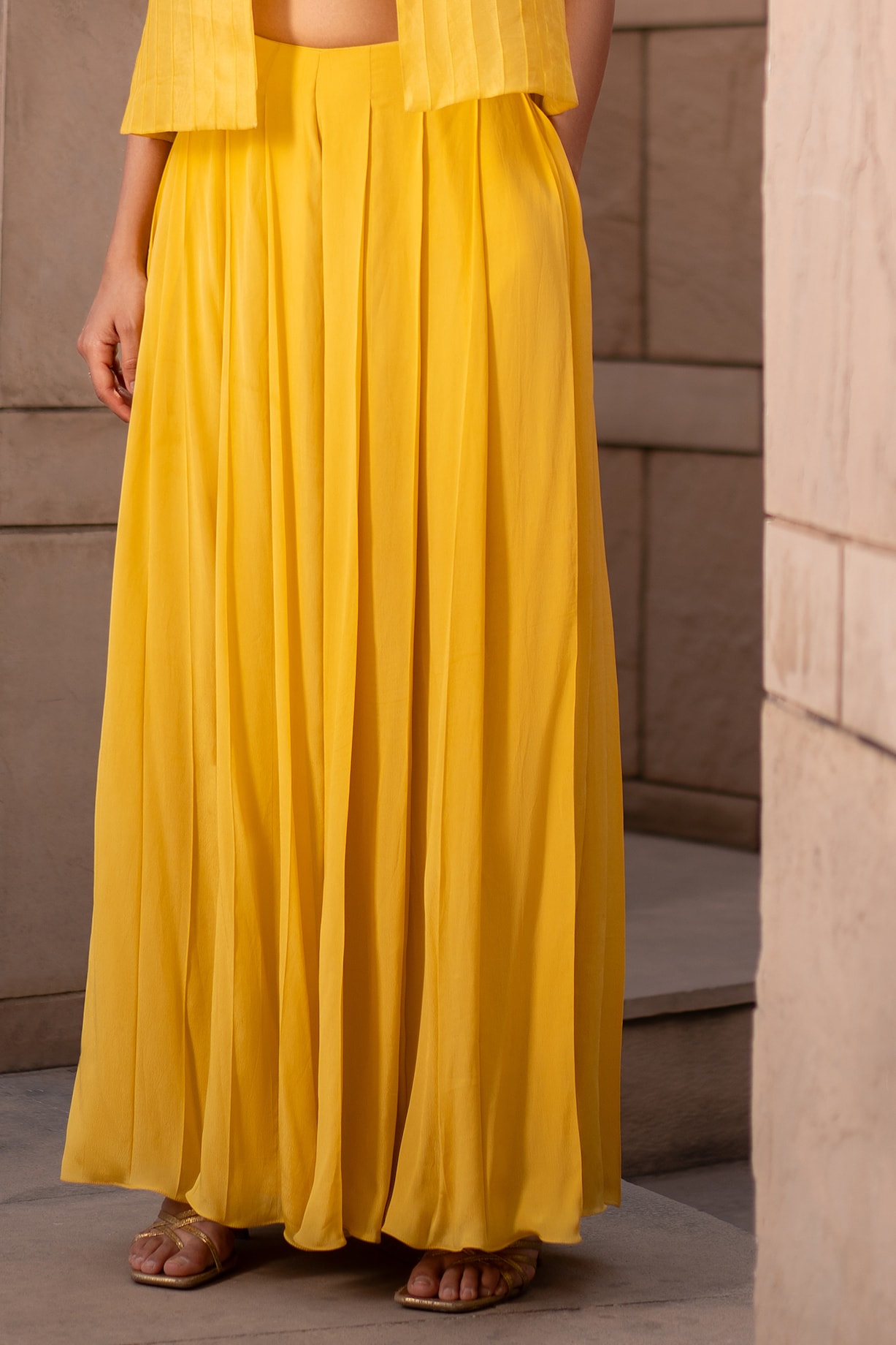 Honey Yellow Organza Cutdana Embroidered Jacket Set by Seeaash at ...