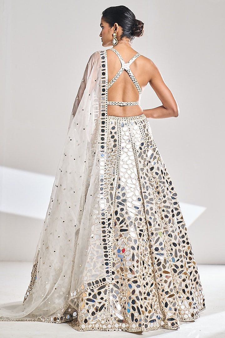 Cream Embroidered Lehenga Set Design by Seema Gujral at Pernia's Pop Up ...