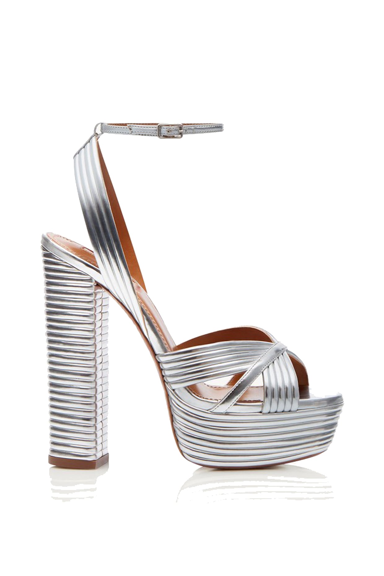 Metallic Silver Napa Leather Heels by SEPHYR at Pernia's Pop Up Shop 2025