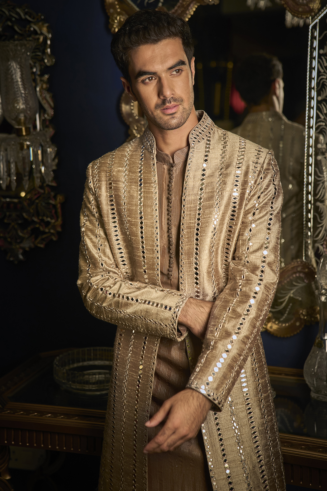 Buy Seema Gujral Men Beige Raw Silk Embroidered Indowestern Set at ... Buy Seema Gujral Men Beige Raw Silk Embroidered Indowestern Set at ...