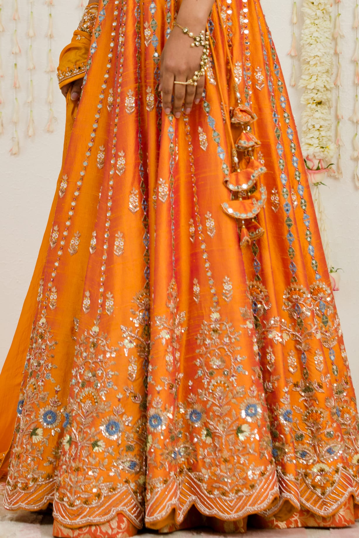 Rust Orange Embroidered Bridal Lehenga Set by Sanya Gulati at Pernia's ...