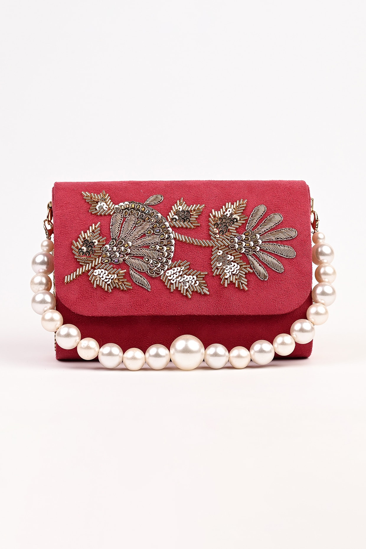 Red Velvet Hand Embroidered Clutch by Sugarcrush at Pernia's Pop Up ...