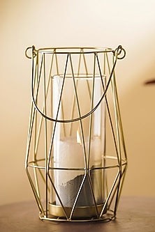 Gold Metal & Glass Mesh Lantern (Set of 2) Design by SG Home at Pernia ...
