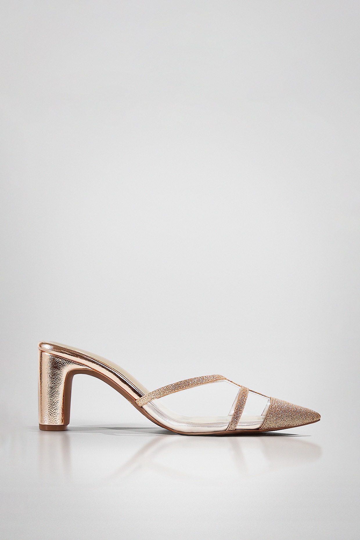 Rose Gold Vegan Leather Pointed Heels by Signature Sole at Pernia's Pop ...