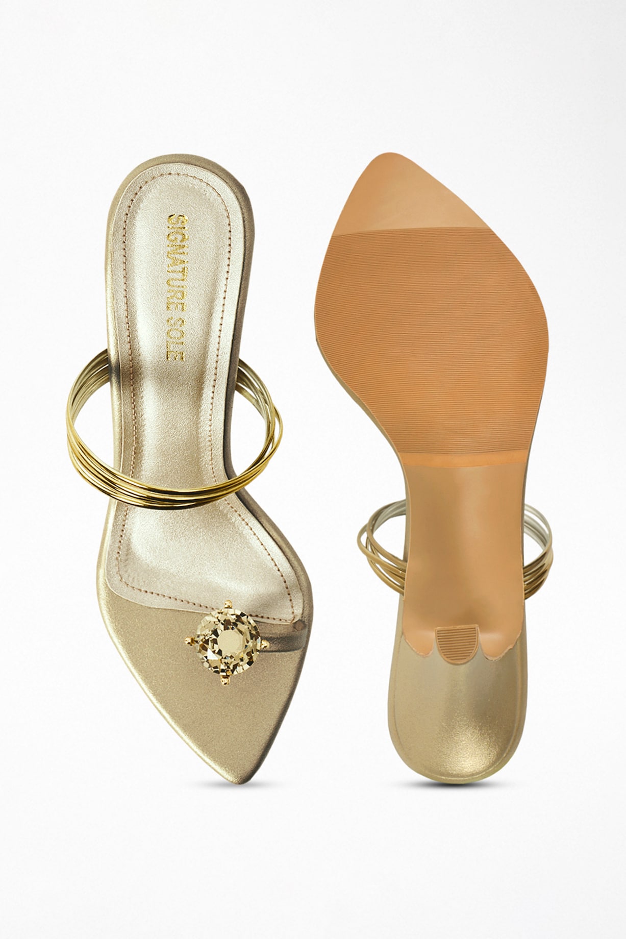 Muted Gold Anti-Slippery Rubber Heels by Signature Sole at Pernia's Pop ...
