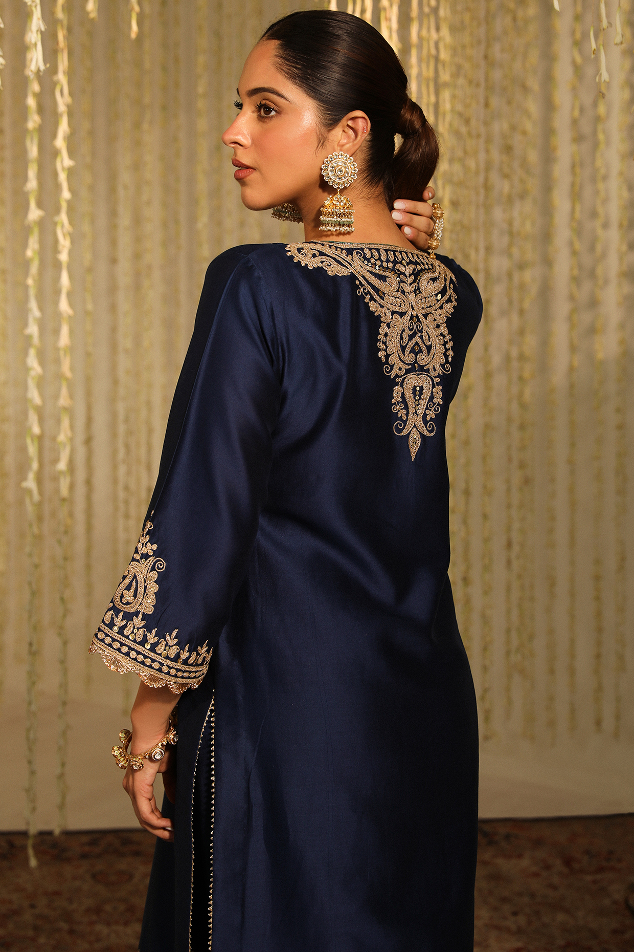 Deep Blue Bamberg Satin Dhoti Set by Sheetal Batra at Pernia's Pop Up ... Deep Blue Bamberg Satin Dhoti Set by Sheetal Batra at Pernia's Pop Up ...