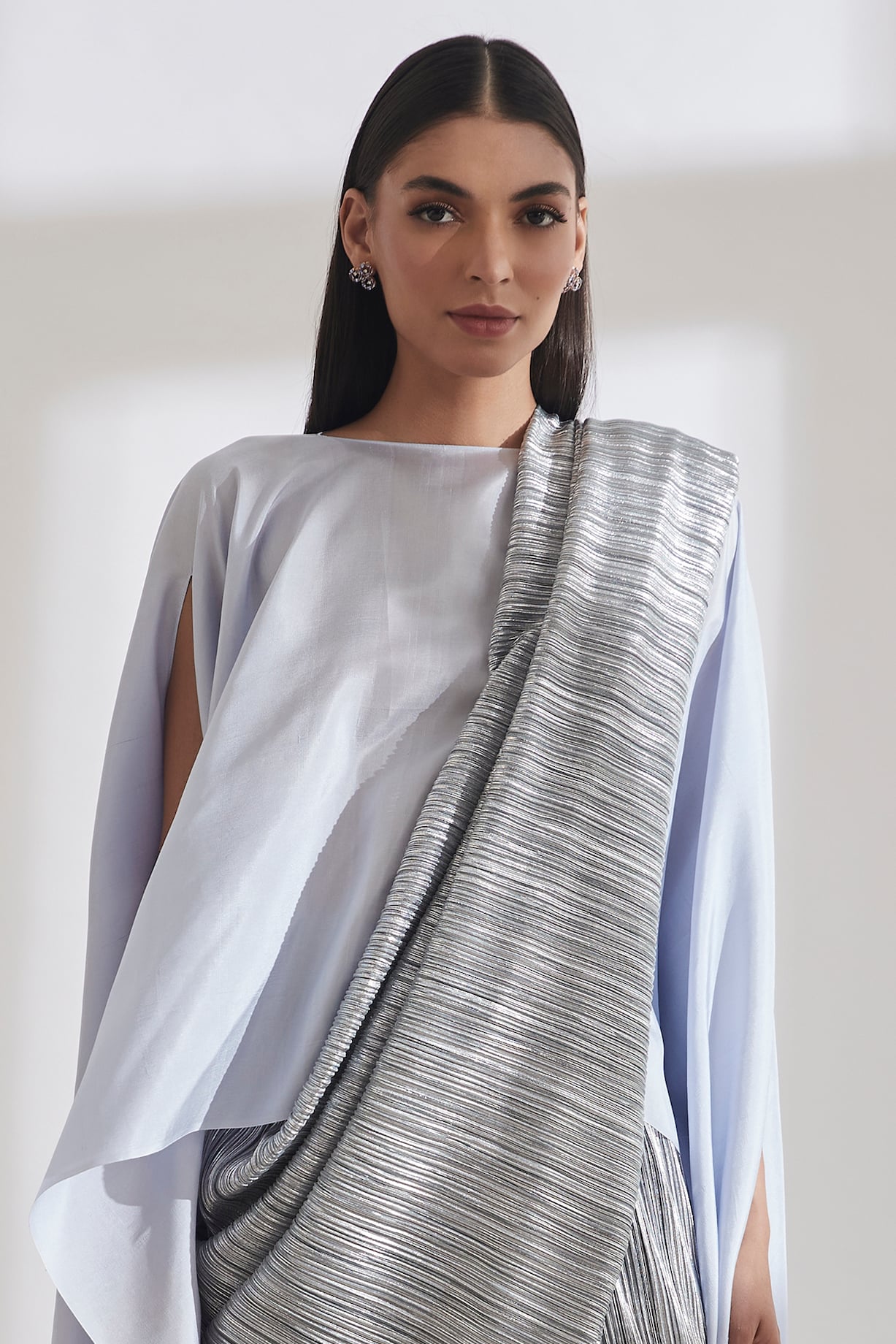 Ice Blue Metallic Sk Cape by 431-88 By Shweta Kapur at Pernia's Pop Up ...