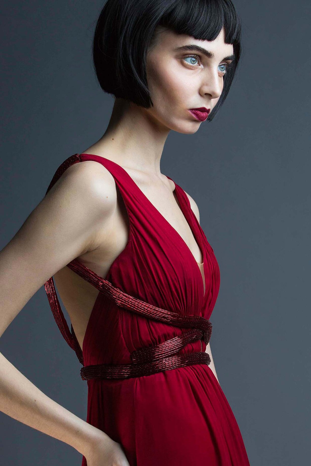 Maroon Silk & Chiffon Gown by Sharnita Nandwana at Pernia's Pop Up Shop ...