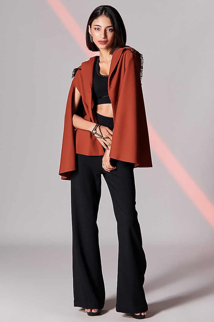Rust Poly Blend Cape by S&N by Shantnu Nikhil at Pernia's Pop Up Shop 2026