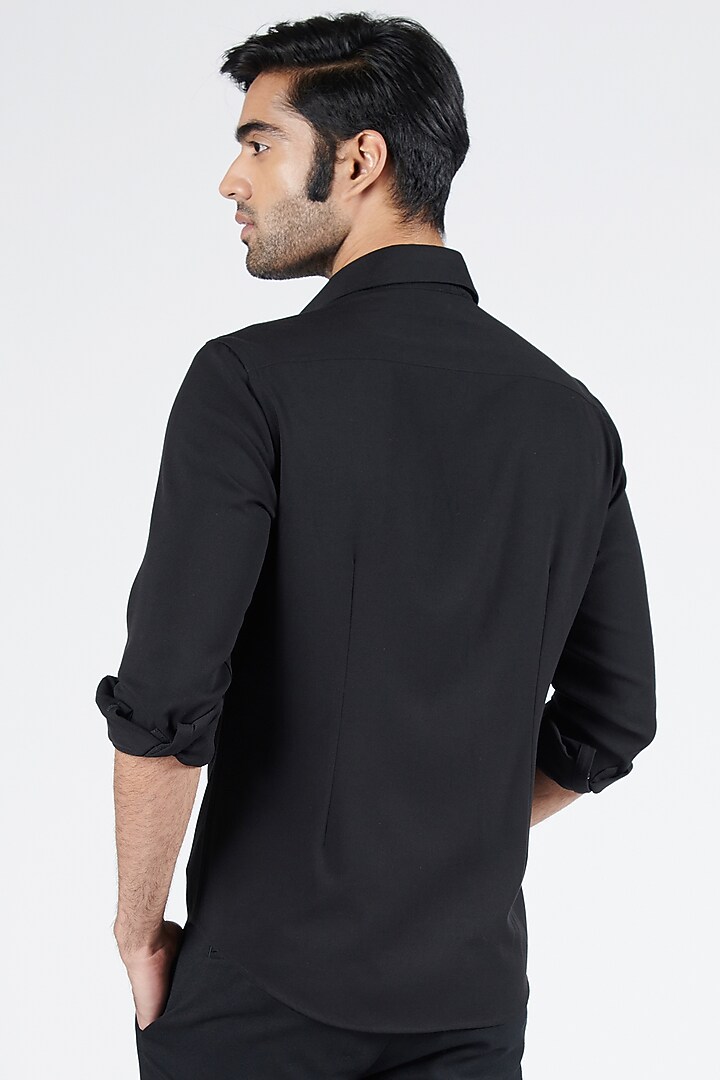 Black Suiting Terylene Shirt by S&N by Shantnu Nikhil Men at Pernia's ...