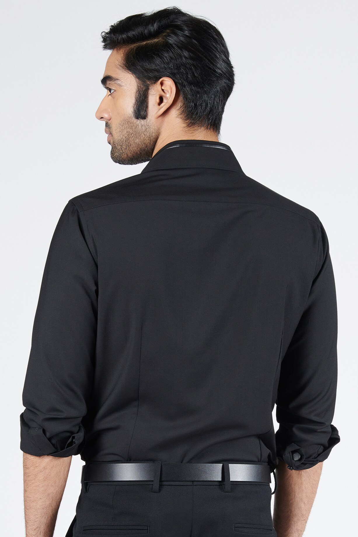 Black Suiting Terylene Shirt by S&N by Shantnu Nikhil Men at Pernia's ...