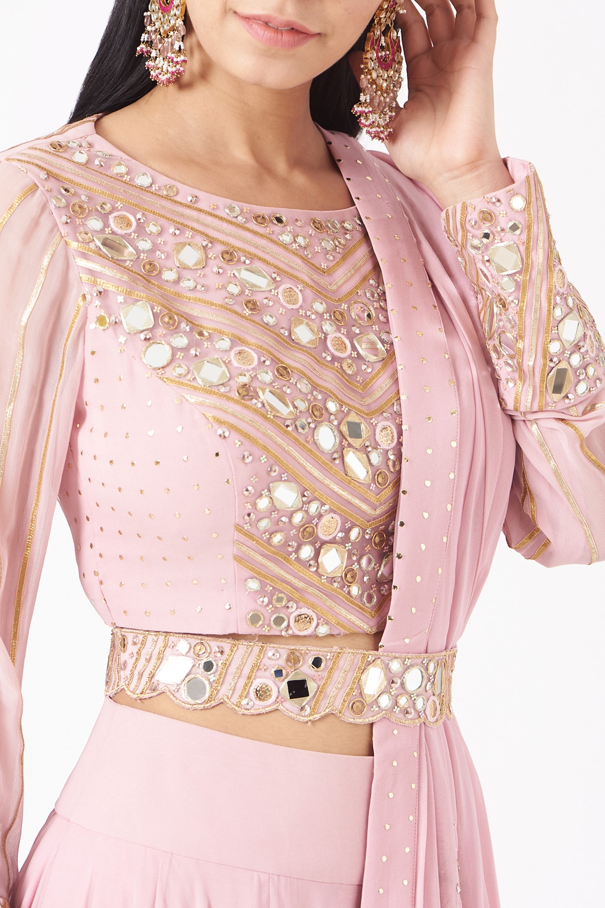 Light Rose Pink Palazzo Pant Set Design by Shweta Aggarwal at Pernia's ...