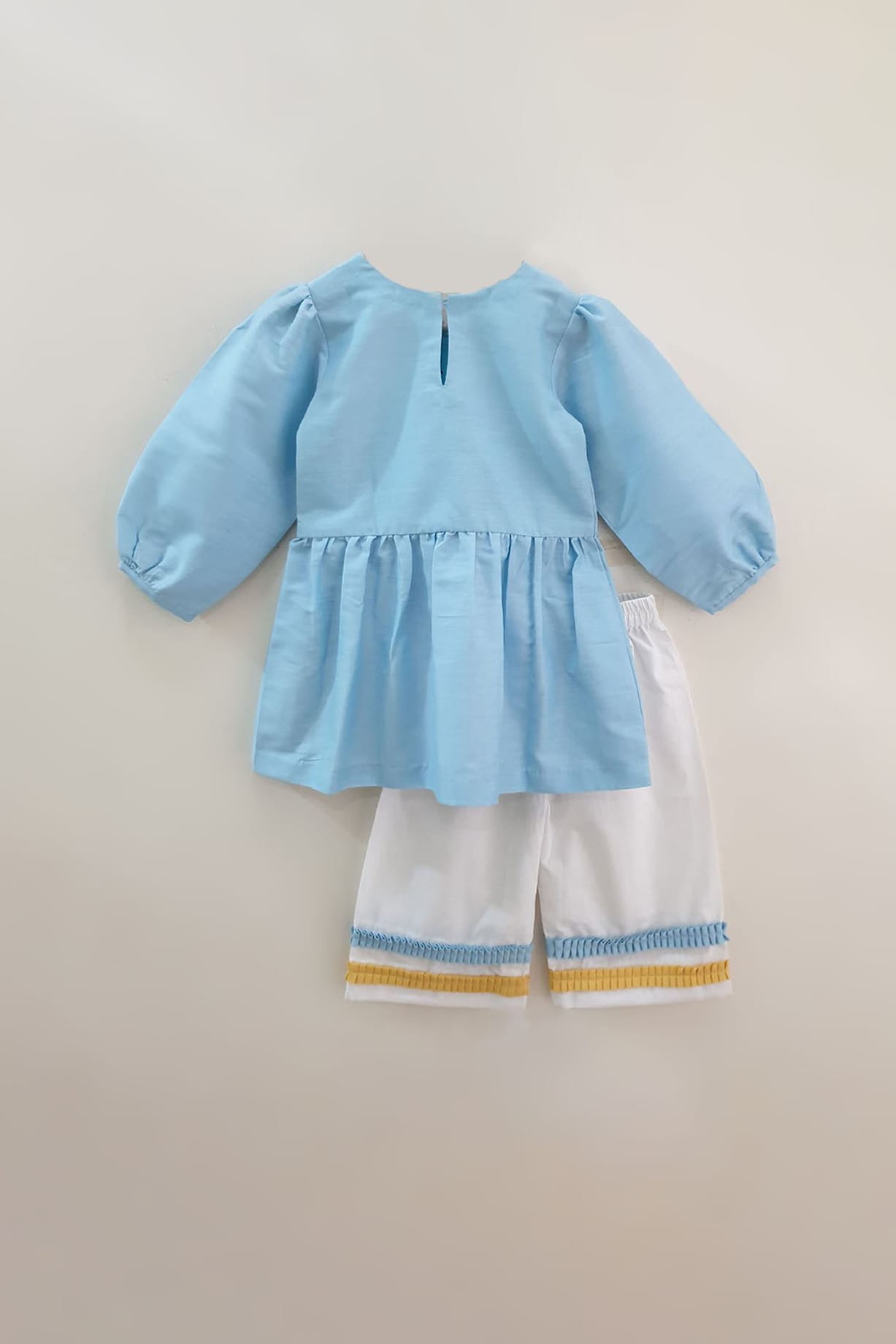 Powder Blue Embroidered Tunic Set For Girls by TURQIDZ at Pernia's Pop ...