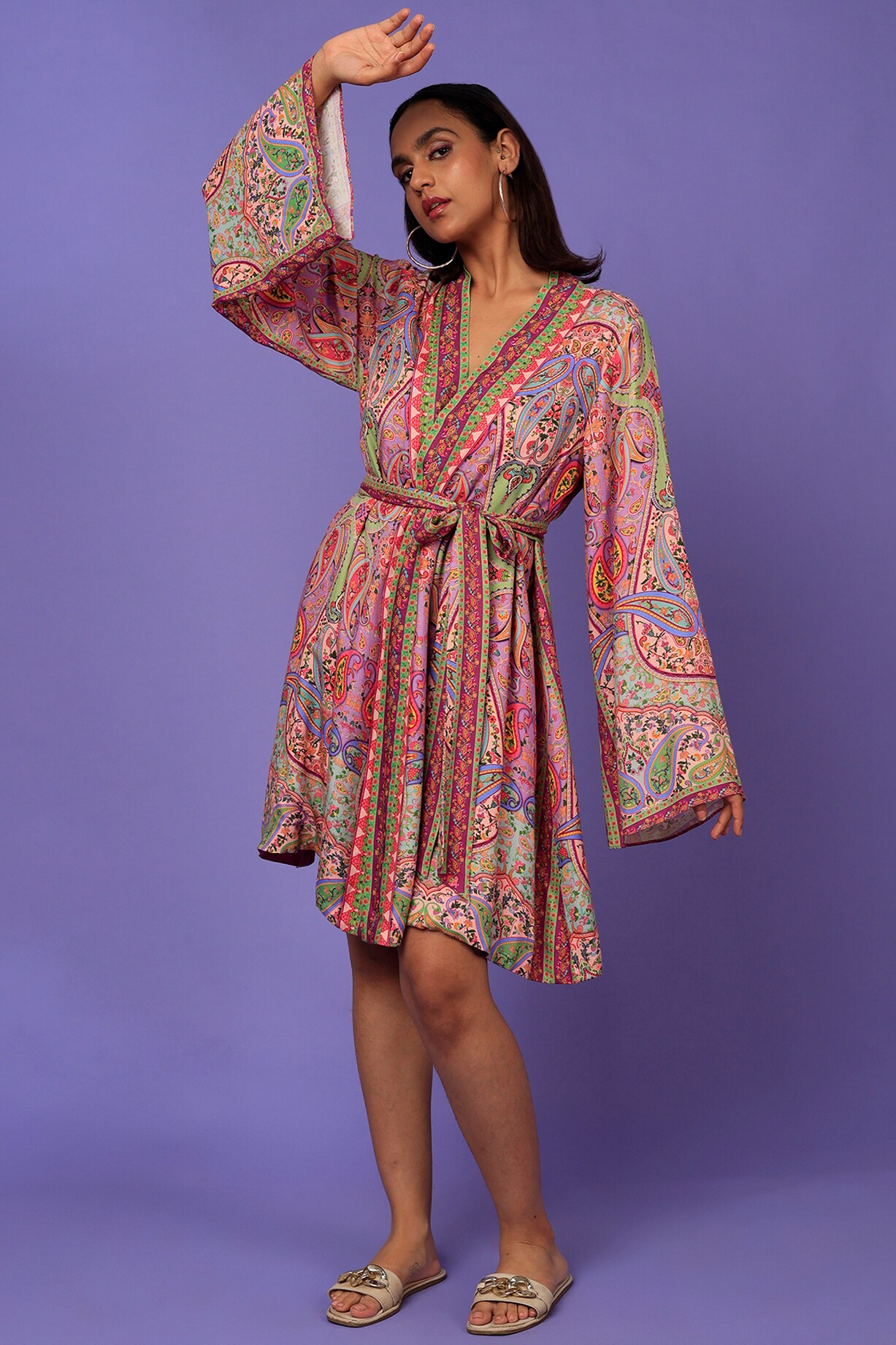 Multi-Colored Printed Wrap Dress by SIDDHARTHA BANSAL at Pernia's Pop ...