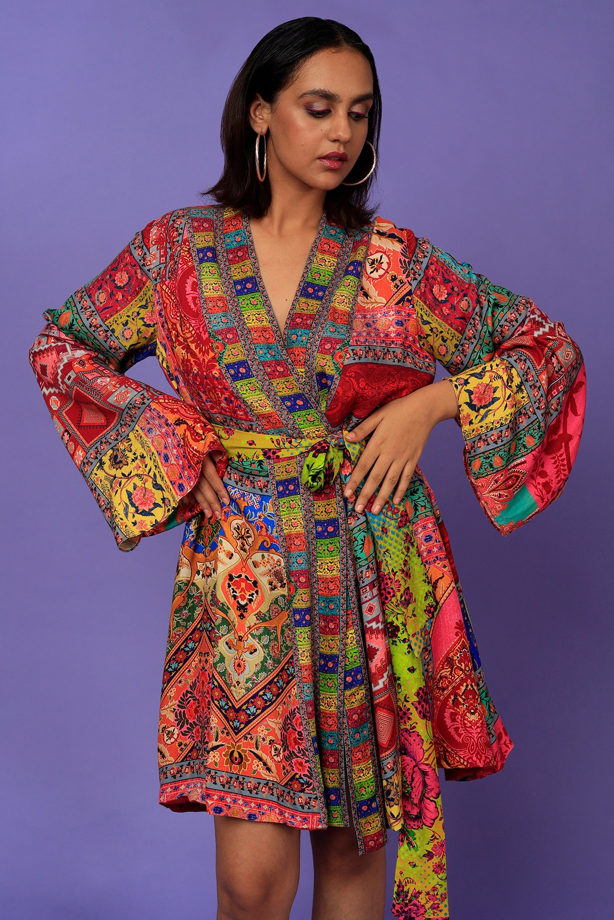 Multi-Colored Digital Printed Wrap Dress Design by SIDDHARTHA BANSAL at ...