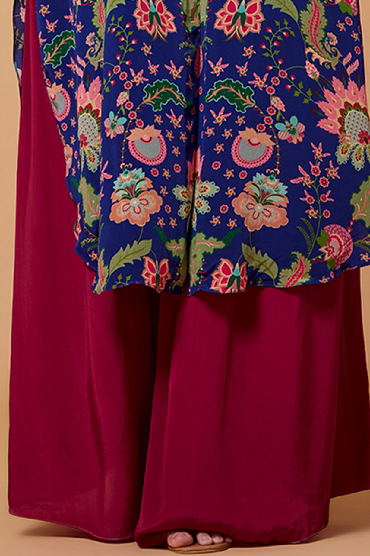 Deep Blue Floral Printed Tunic by SIDDHARTHA BANSAL at Pernia's Pop Up ...
