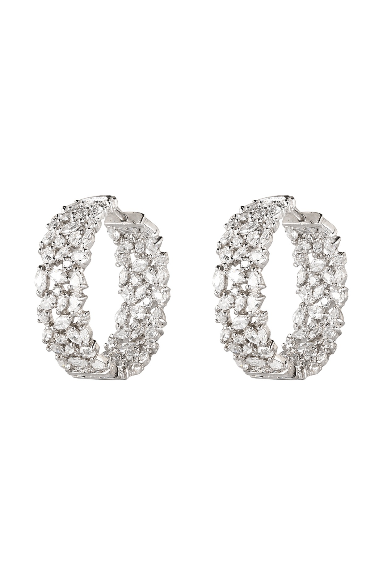 White Finish Earrings In Sterling Silver by Sica Jewellery at Pernia's ...