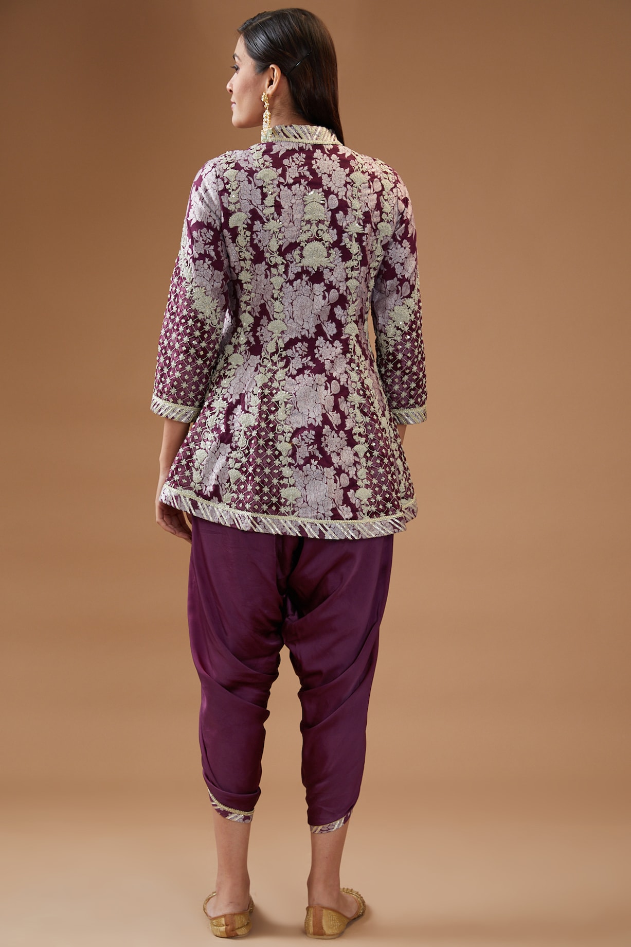 Purple Modal Silk Dhoti Set by Simar Dugal at Pernia's Pop Up Shop 2026