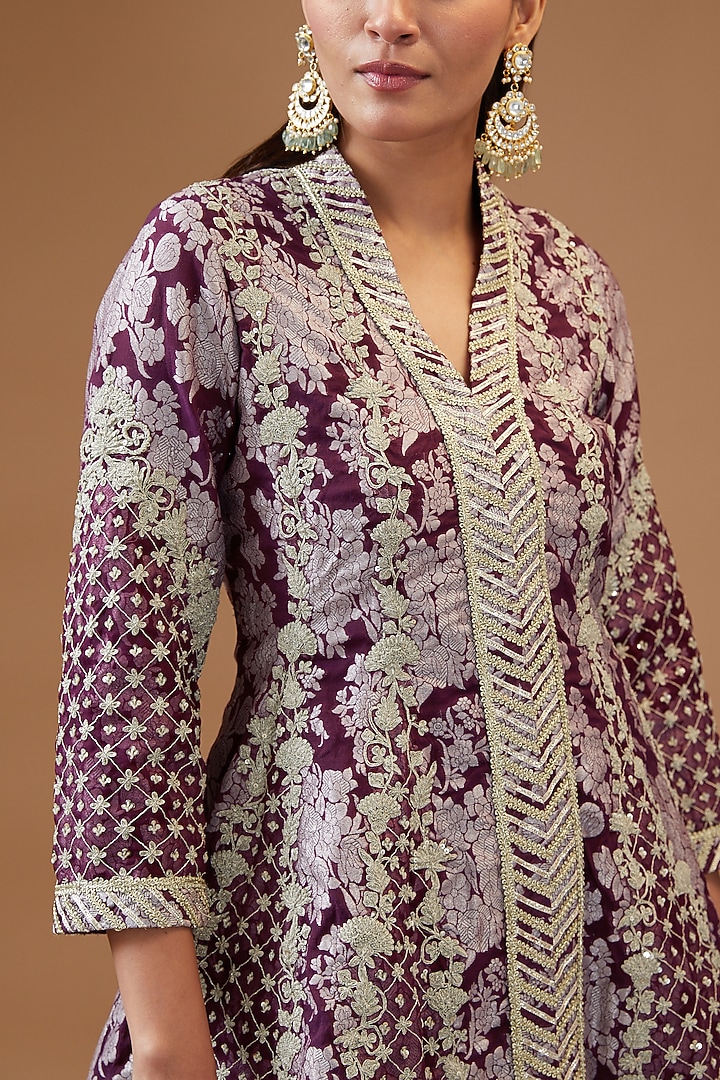 Purple Modal Silk Dhoti Set by Simar Dugal at Pernia's Pop Up Shop 2026