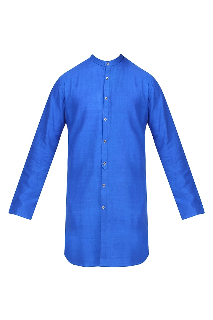 Blue matka silk kurta available only at Pernia's Pop Up Shop. 2024