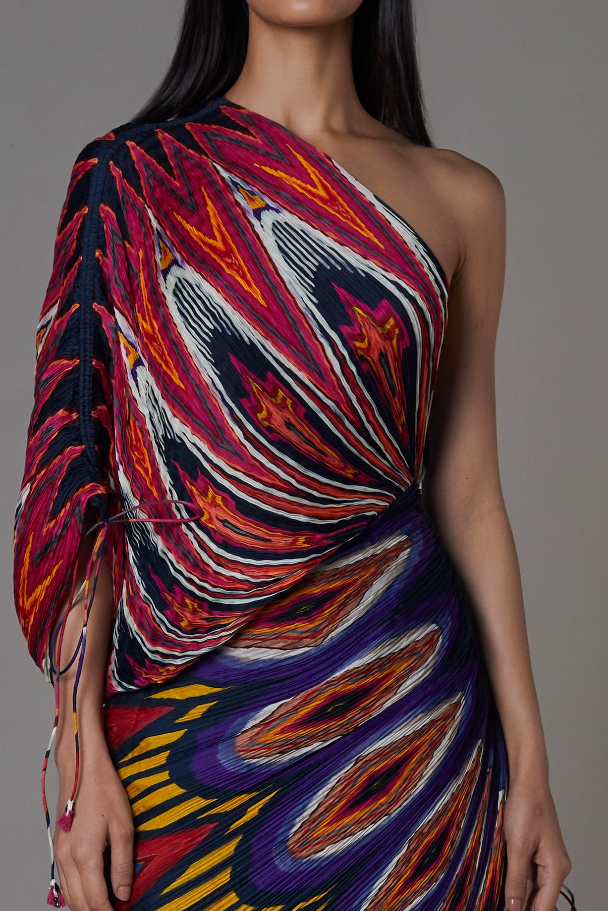 Multi Colored Cotton Silk Abstract Printed Saree Dress By Saaksha