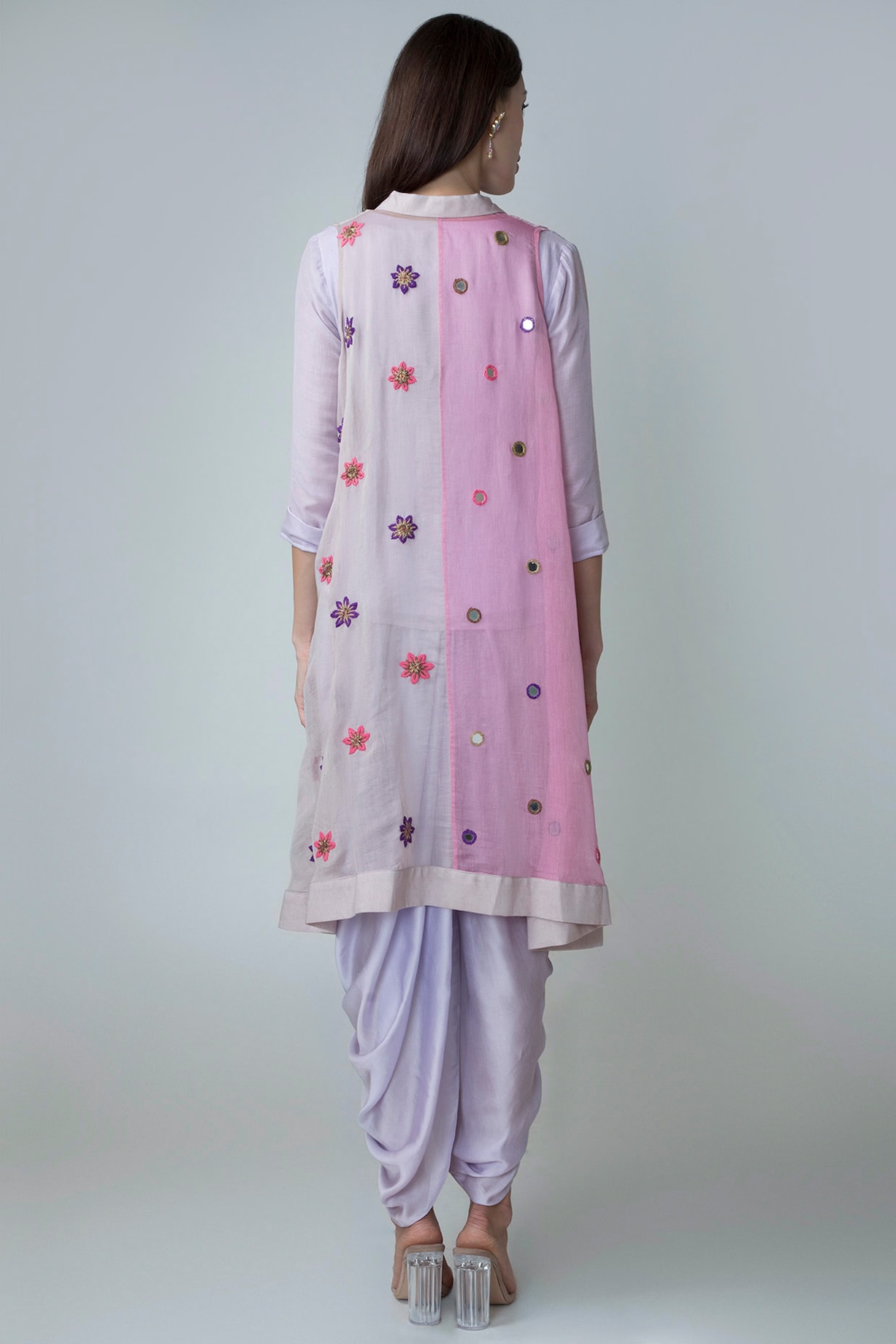 Light Purple Dhoti Kurta Set With Jacket by Sonam Luthria at Pernia's ...