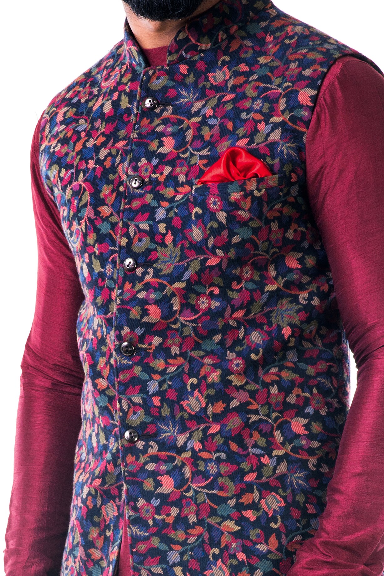 Multi-Colored Pashmina Weaved Jacket Design by Smriti By Anju Agarwal ...