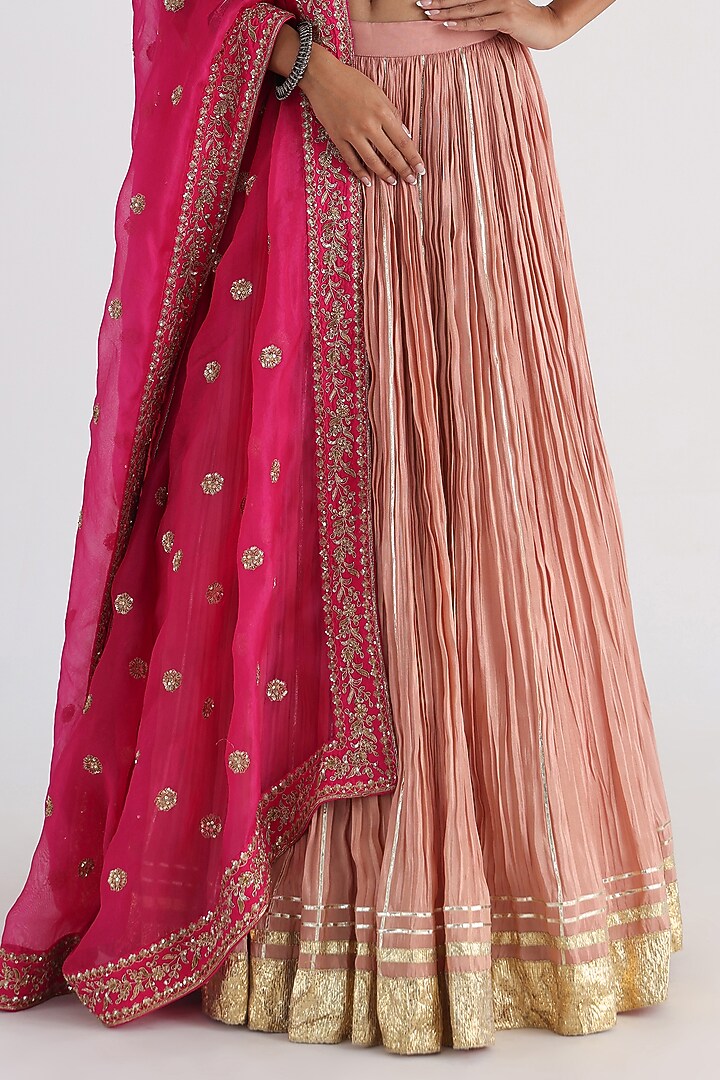 Pink Bam Silk Wedding Lehenga Set by Smriti by Anju Agarwal at Pernia's ...