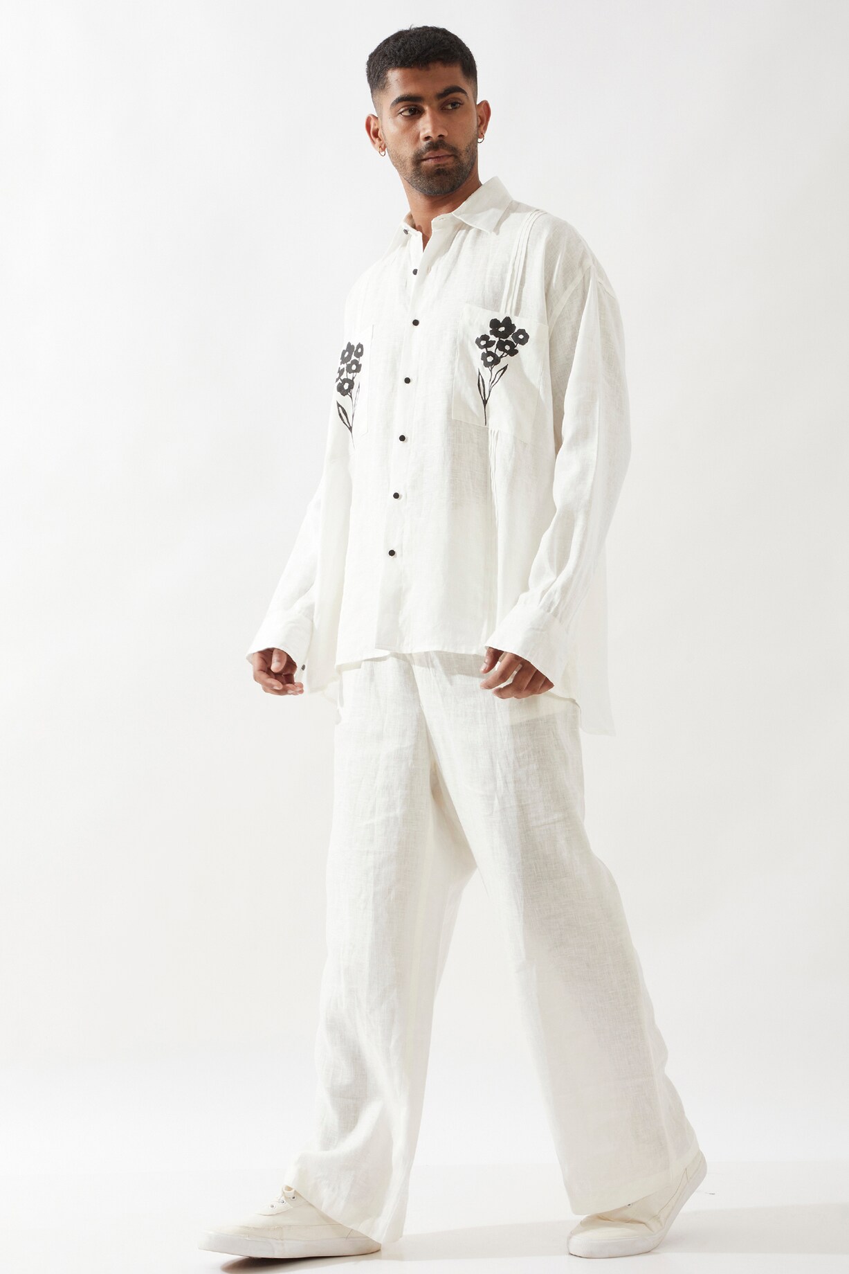 White Linen Printed Co-Ord Set by Son Of A Noble SNOB Men at Pernia's ...