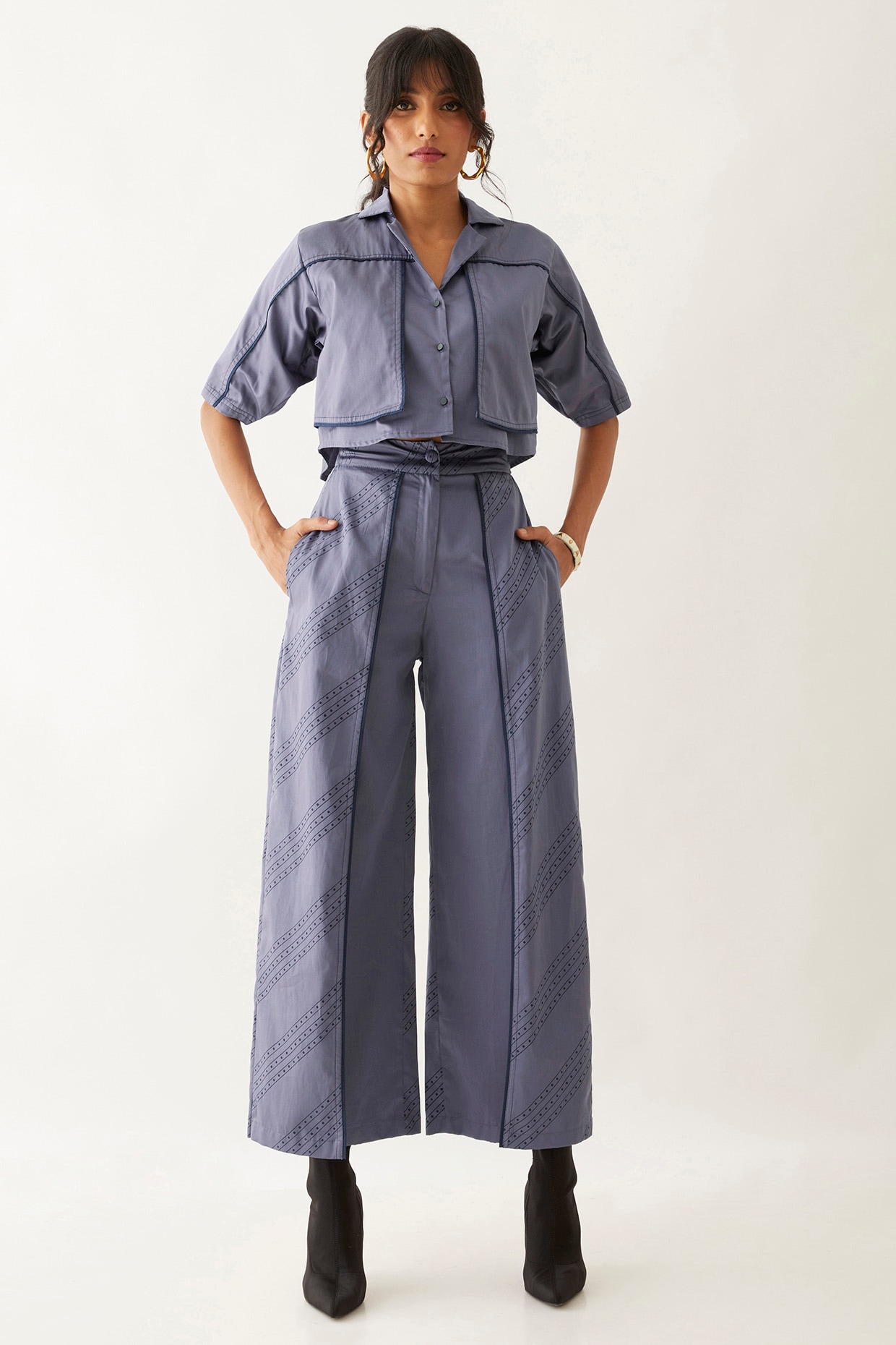 Twilight-Colored Cotton Satin Printed Co-Ord Set by SNOB at Pernia's ...