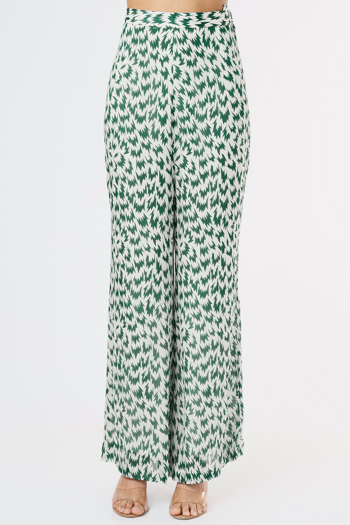 Green Digital Printed Dola Silk Jacket Set Design by Suave By Neha ...