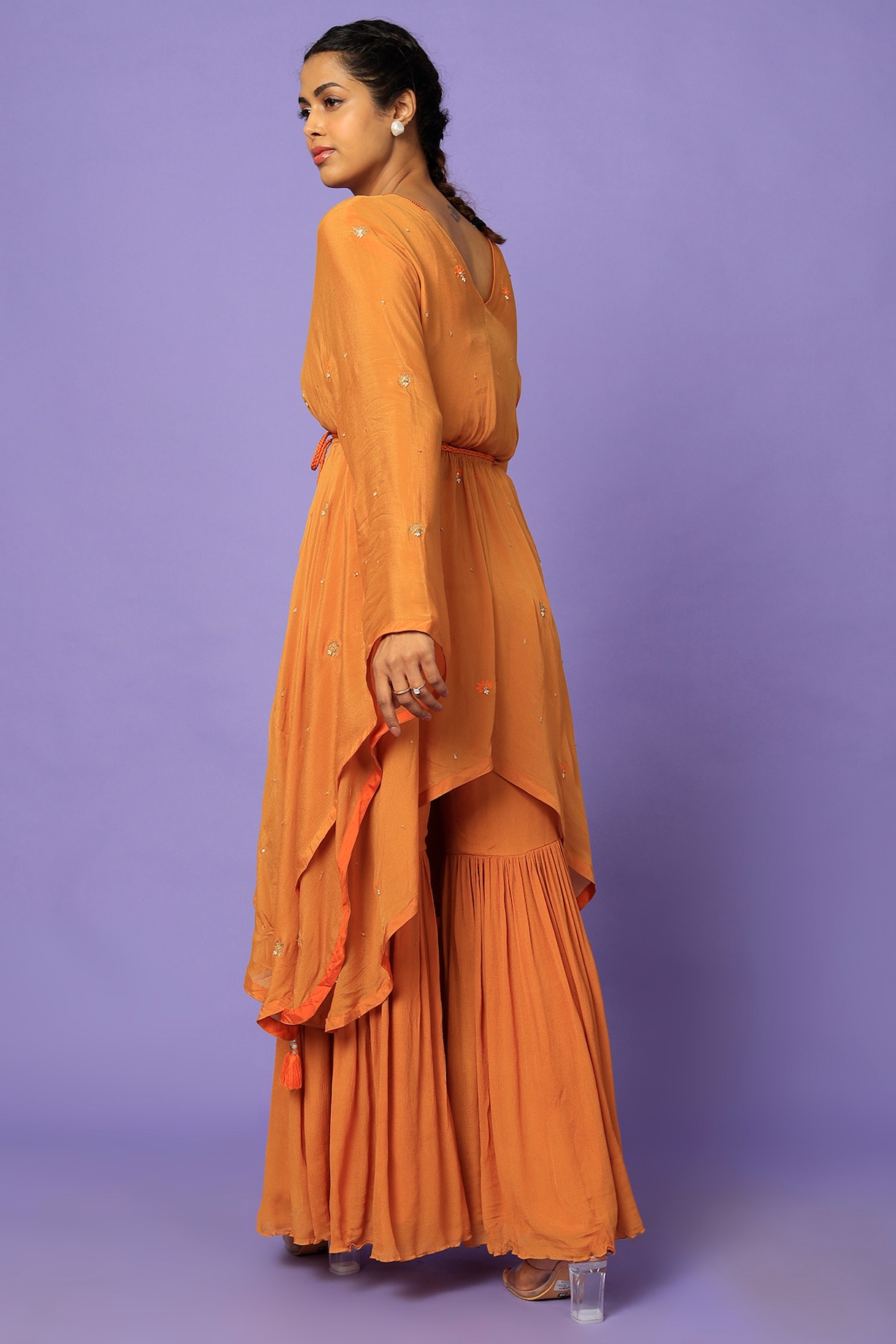 Mustard Chiffon Sharara Set by Suave By Neha & Shreya at Pernia's Pop ...