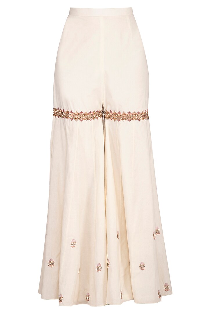 Ivory Embroidered Sharara Set Design by Sanna Mehan at Pernia's Pop Up ...