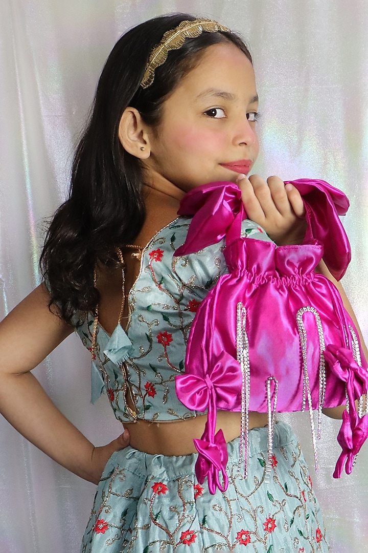 Pink Satin Embellished Potli Design by Soho Boho Studio at Pernia's Pop ...