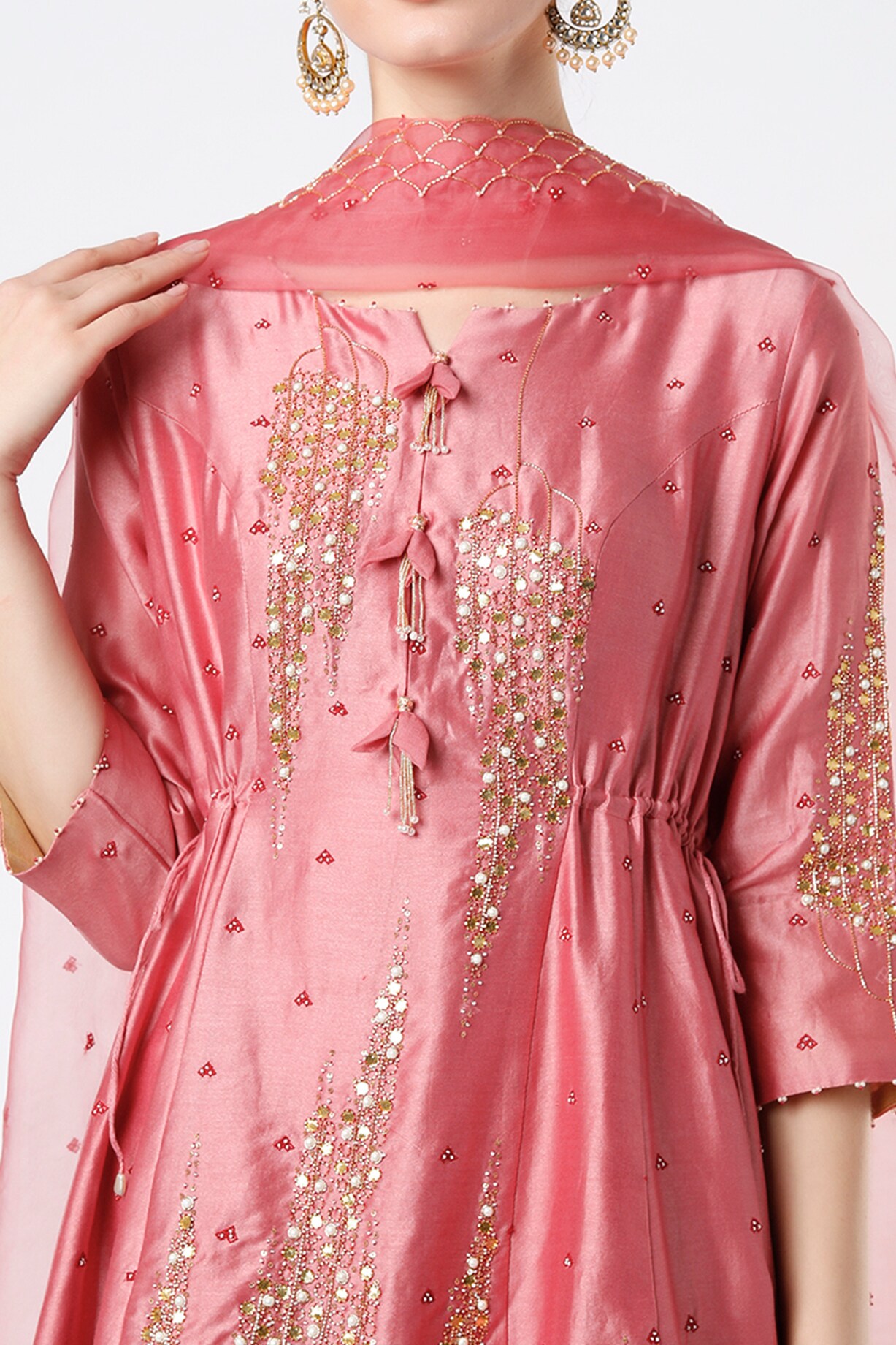 Old Rose Pink Hand Embroidered Sharara Set by SOZENKARI at Pernia's Pop ...