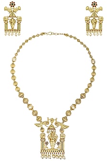 Sona: Designer Sona Ganesh Motif Necklace Set, Semi-Precious Stone ...