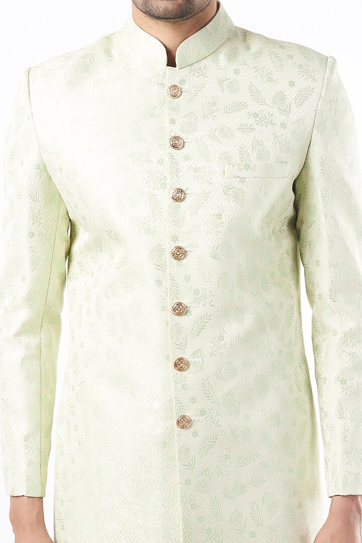 Mint Green Embroidered Wedding Sherwani Set by Spring Break Men at ...