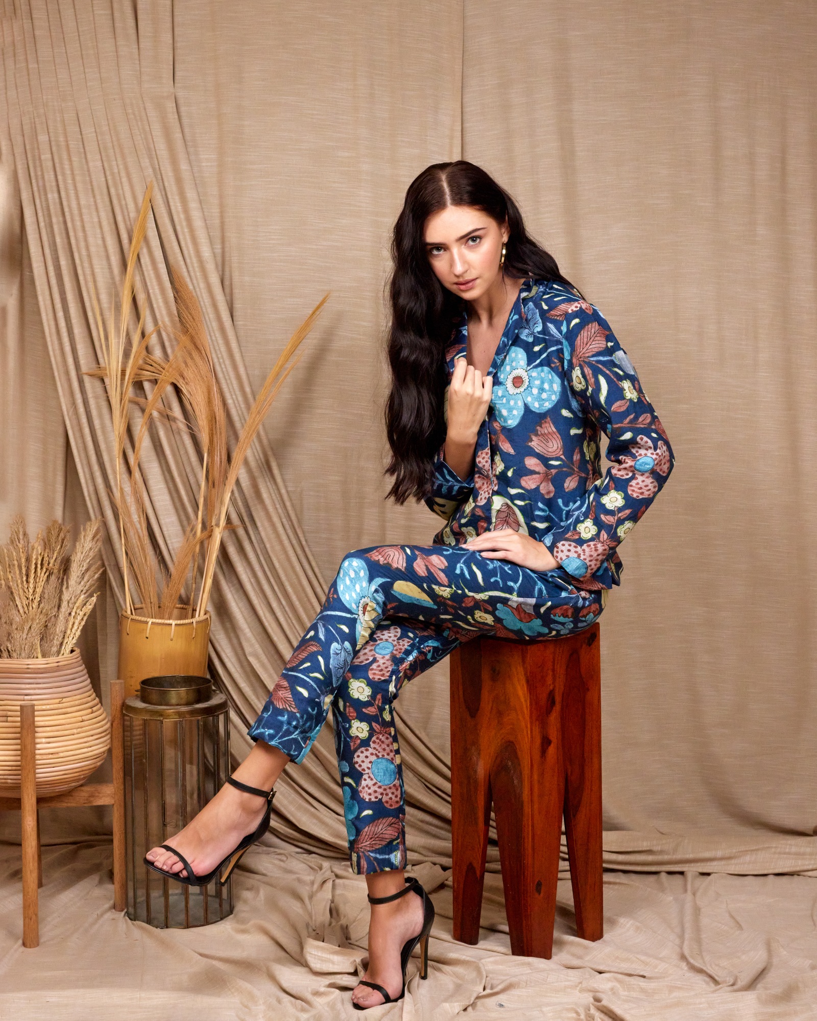 Cobalt Blue Modal Jacket Set by Spring Diaries at Pernia's Pop Up Shop 2025